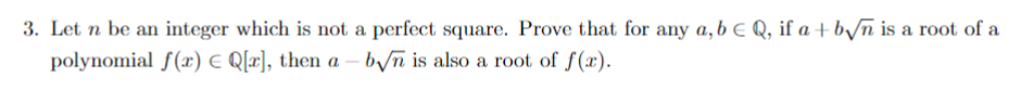 Solved Let n ﻿be an integer which is not a perfect square. | Chegg.com