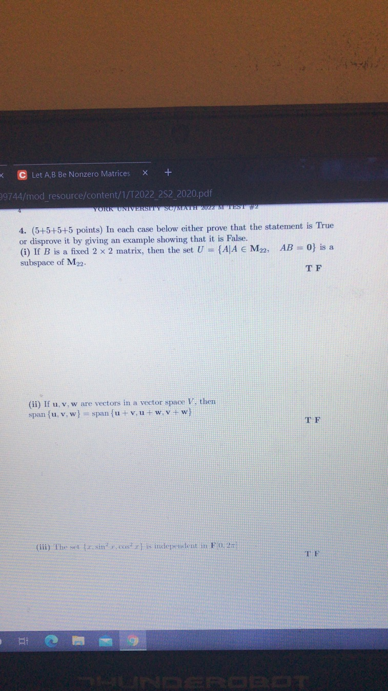 Solved In each case below either prove that the statement is | Chegg.com