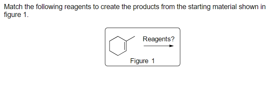 Solved Match the following reagents to create the products | Chegg.com