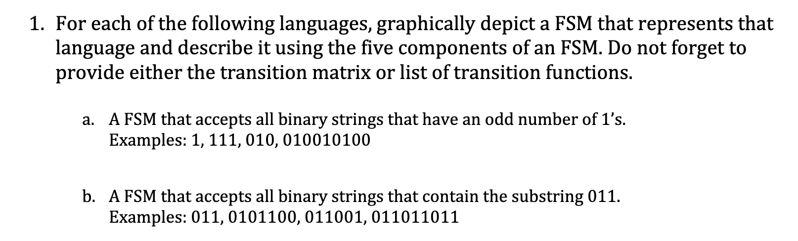 Solved 1. For each of the following languages, graphically | Chegg.com