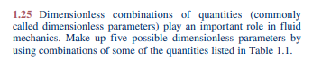 Solved 1.25 ﻿Dimensionless combinations of quantities | Chegg.com