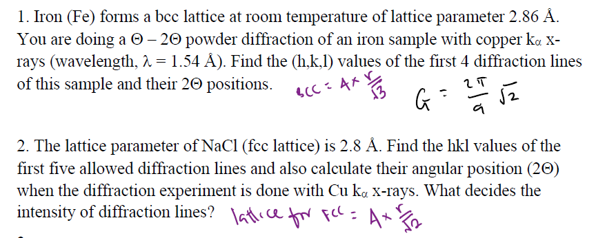 Solved 1. Iron (Fe) forms a bcc lattice at room temperature | Chegg.com