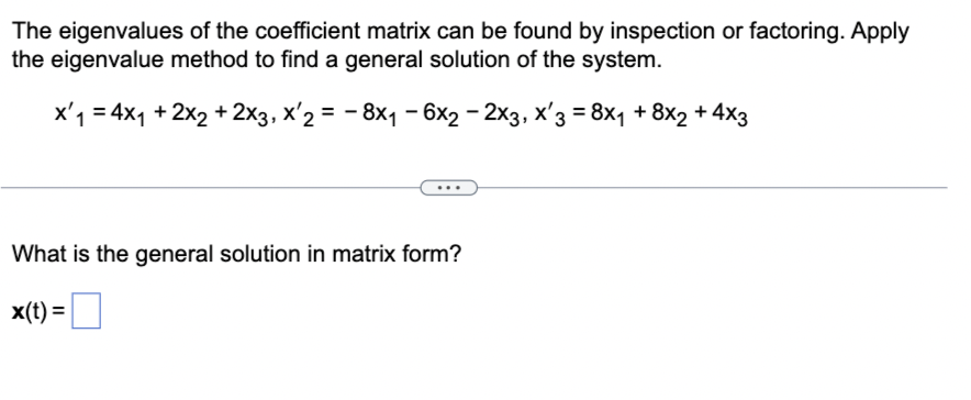 Solved The eigenvalues of the coefficient matrix can be | Chegg.com