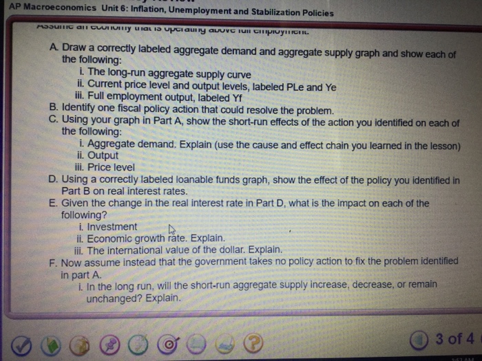 Solved AP Macroeconomics Unit 6: Inflation, Unemployment and | Chegg.com