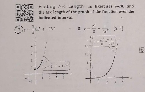 Solved 11) Find arc length of the graph over the indicated | Chegg.com