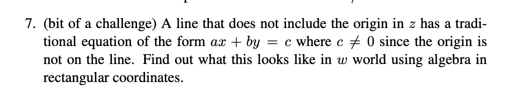 Solved 7. (bit of a challenge) A line that does not include | Chegg.com