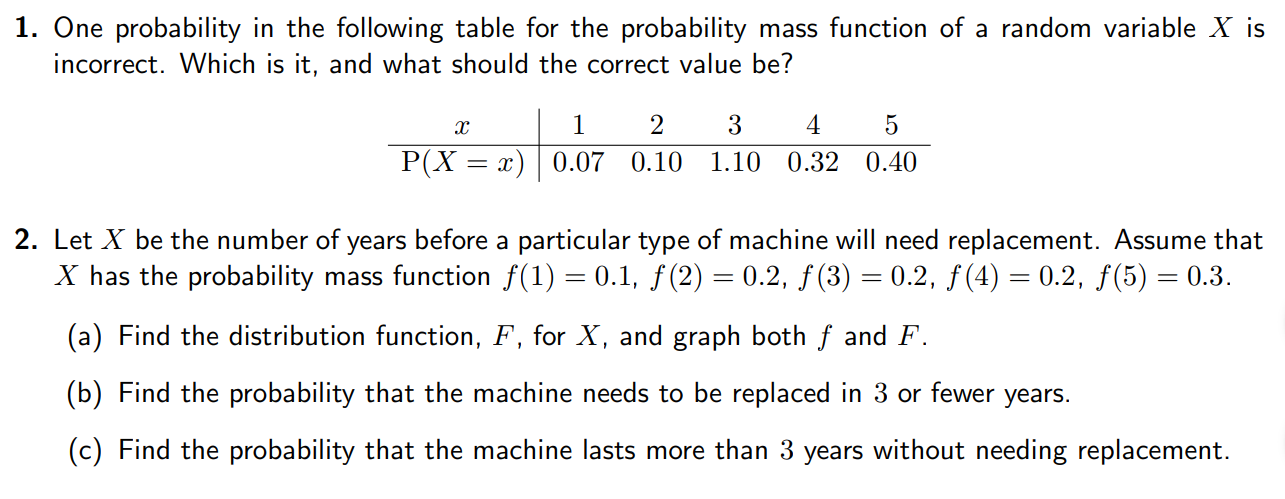 Solved 1. One probability in the following table for the | Chegg.com