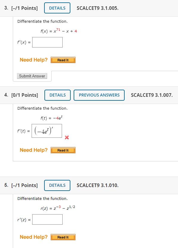 Solved 3. [-/1 Points] DETAILS SCALCET9 3.1.005. | Chegg.com