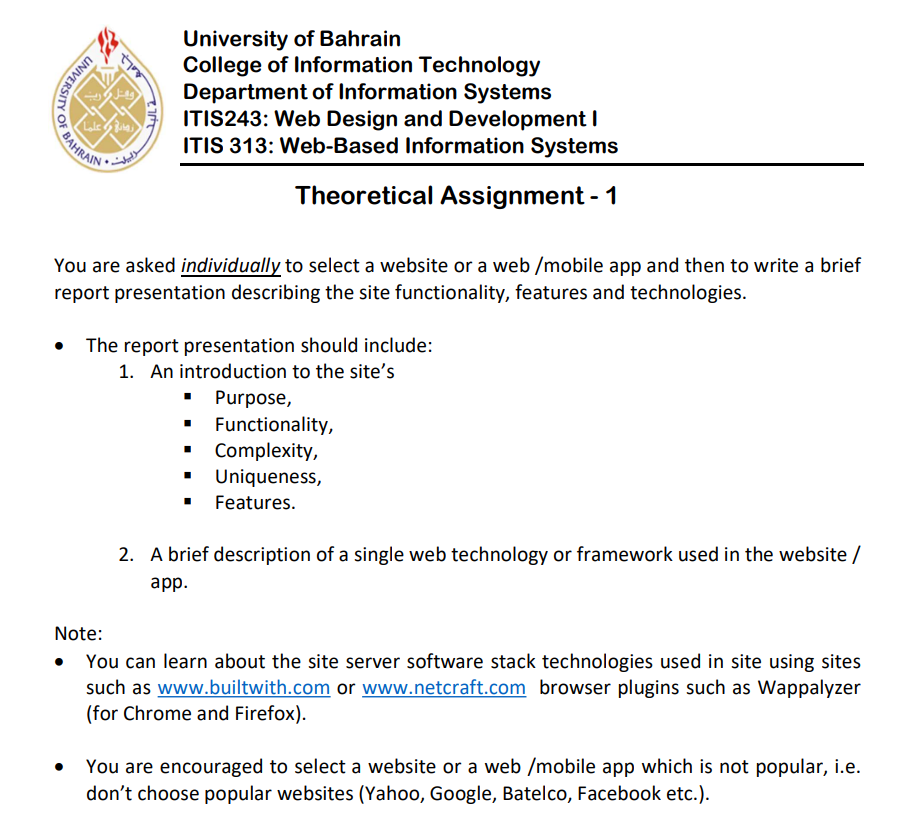 Solved ITIS243 (Web design and development I) HTML | Chegg.com