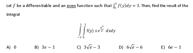 Solved Let f be a differentiable and an even function such | Chegg.com
