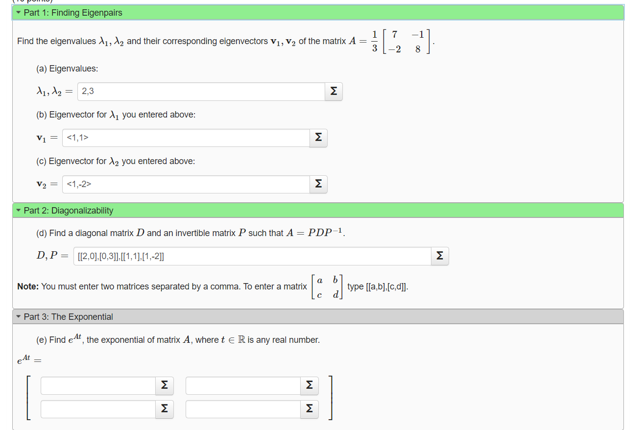 Solved Part 1: Finding Eigenpairs 7 -1 Find the eigenvalues | Chegg.com