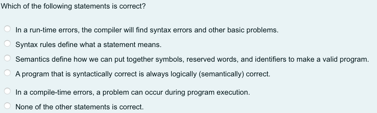 Solved Which of the following statements is correct? In a | Chegg.com