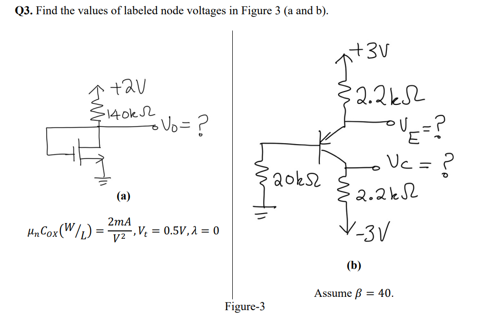 Solved Q3. Find the values of labeled node voltages in | Chegg.com