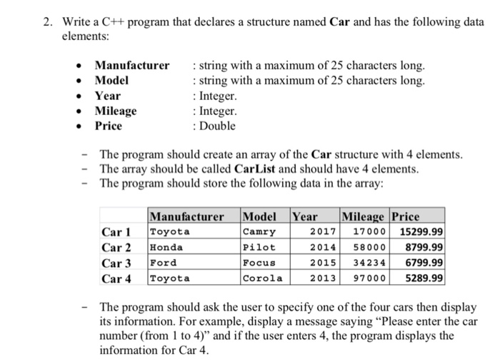Solved 2 Write A C Program That Declares A Structure