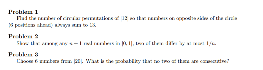 Solved Problem 1 Find the number of circular permutations of | Chegg.com
