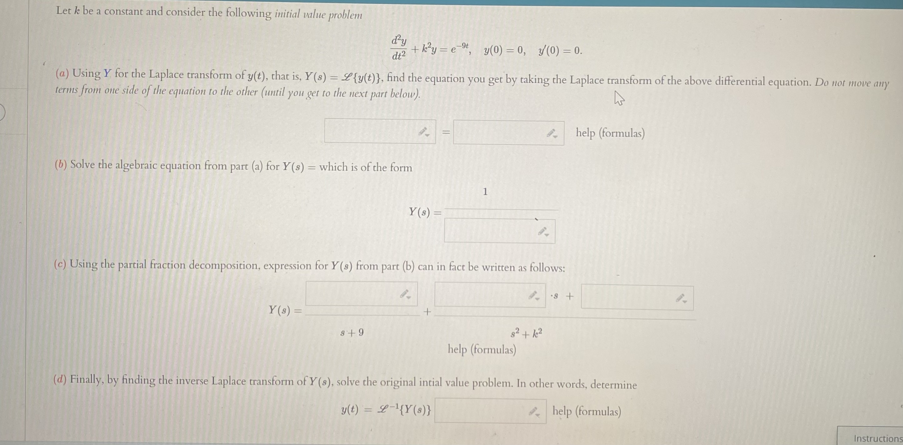 Solved Let k be a constant and consider the following | Chegg.com