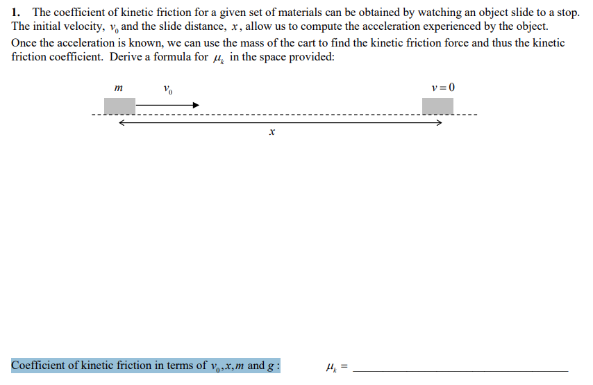 Coefficient Of Kinetic Friction Formula