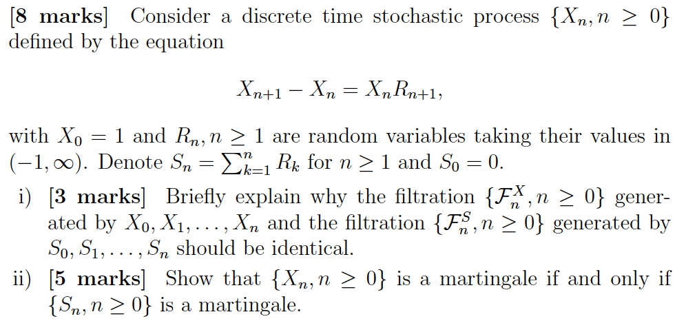 Solved [8 Marks] Consider A Discrete Time Stochastic Process