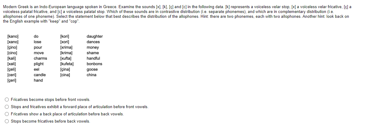 Modern Greek is an Indo-European language spoken in | Chegg.com