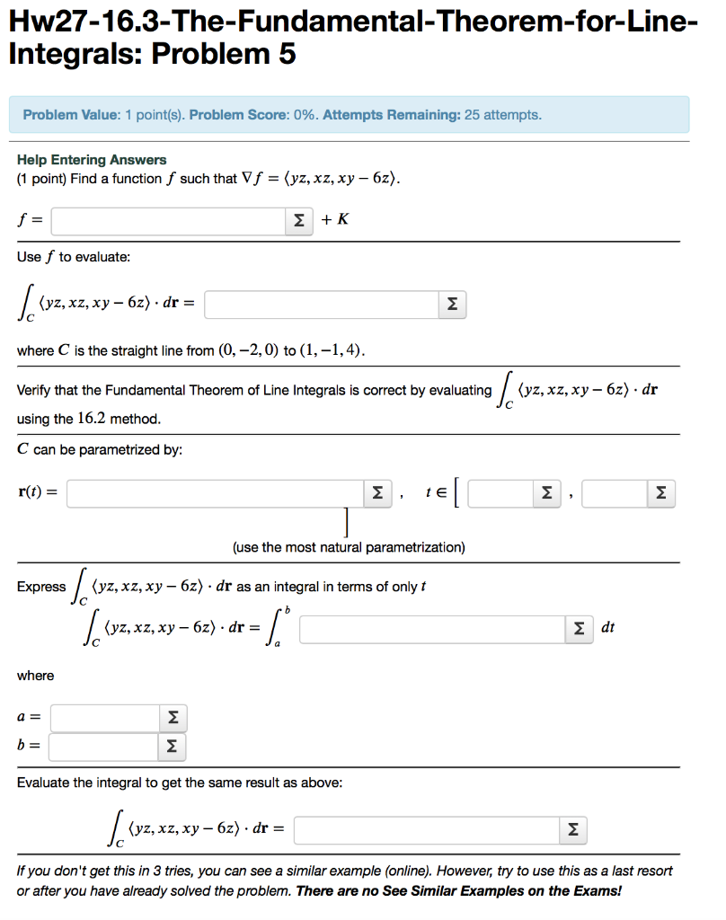 Solved Hw27-16.3-The-Fundamental-Theorem-for-Line- | Chegg.com