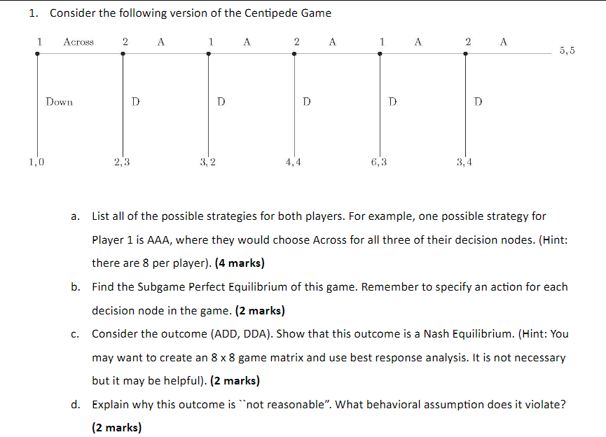 Solved Game theory. Please solve part C and D | Chegg.com