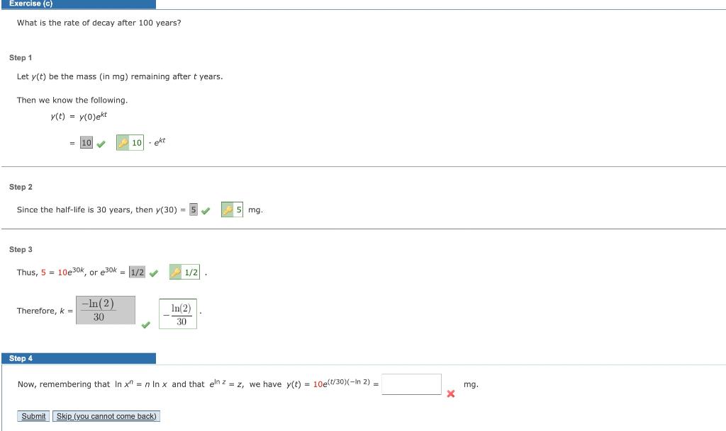 Solved Now, remembering that ln xn = n ln x and that eln z = | Chegg.com