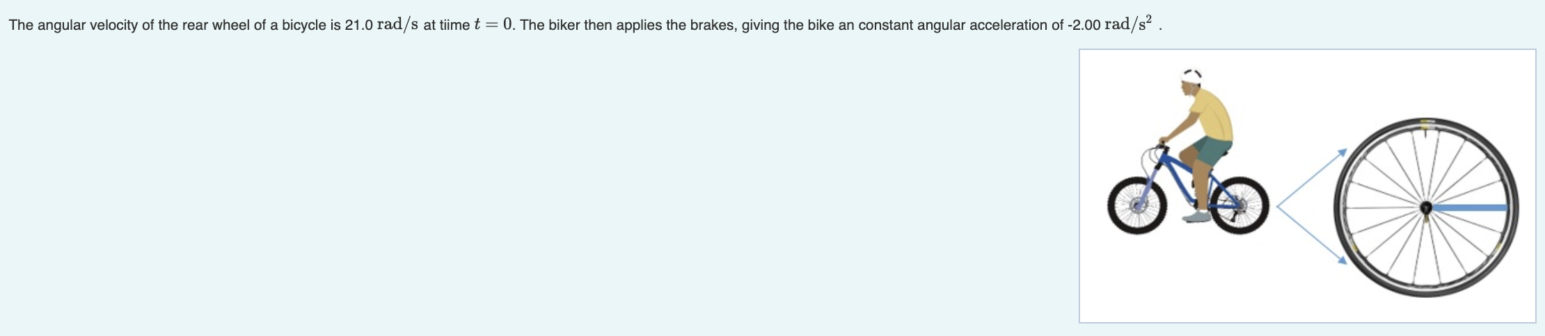 Solved The angular velocity of the rear wheel of a bicycle | Chegg.com