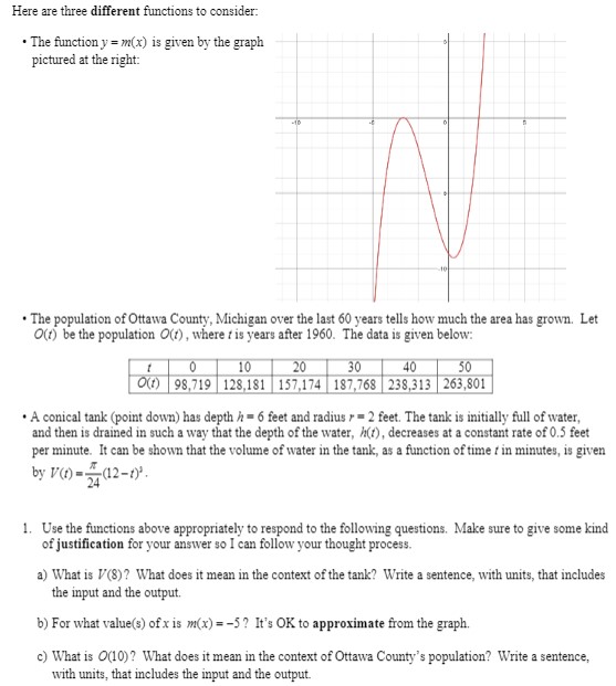 Solved Use the functions above appropriately to respond to | Chegg.com