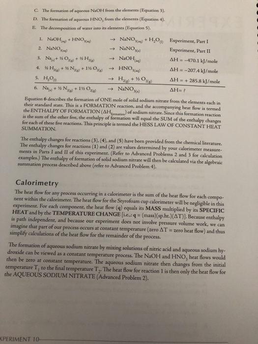 Solved Thermochemistry II: Hess's Law of Constant Heat | Chegg.com