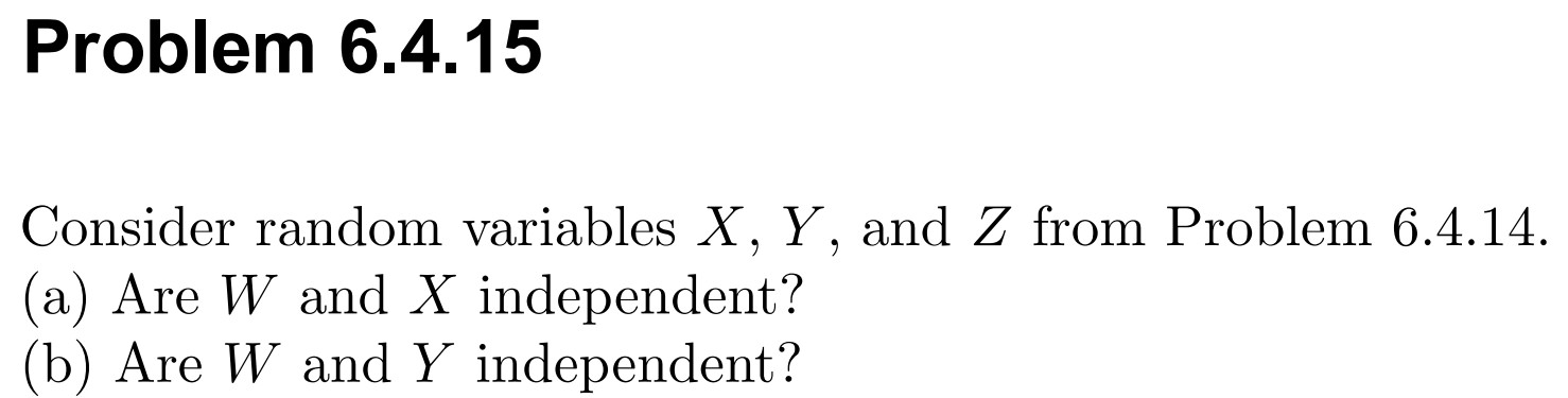 Solved Problem 6.4.15Consider random variables \( ﻿X, ﻿Y \), | Chegg.com