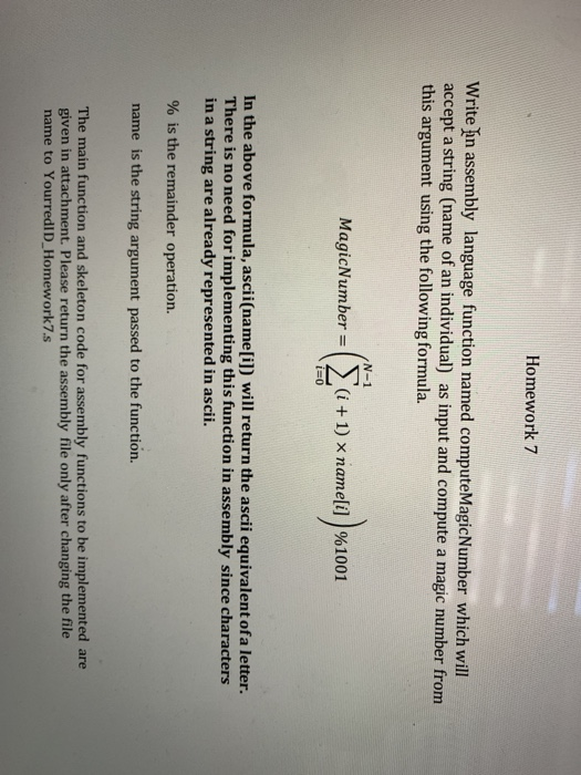 Solved Homework 7 Write In Assembly Language Function Named 9626