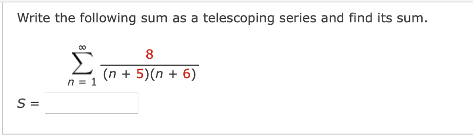 Solved Write the following sum as a telescoping series and | Chegg.com