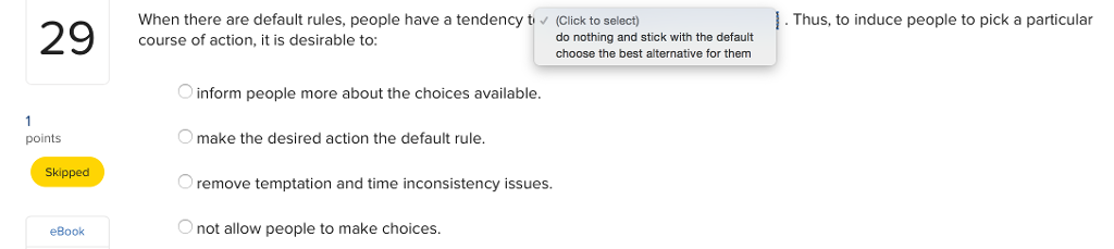 Solved 29 When there are default rules, people have a | Chegg.com