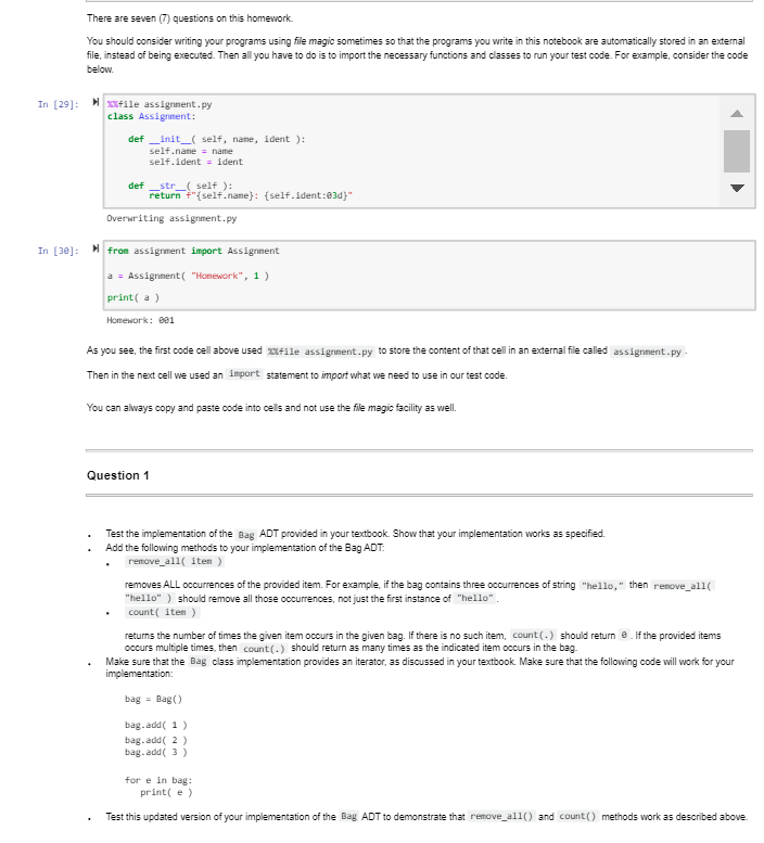 Solved There are seven (7) questions on this homework. You | Chegg.com