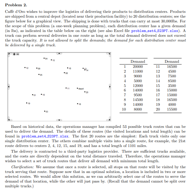 Solved Problem 2. Caffè d'Oro wishes to improve the | Chegg.com