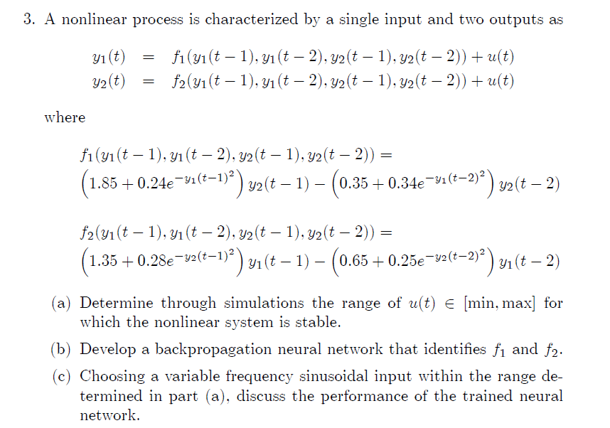Solved 3. A nonlinear process is characterized by a single | Chegg.com