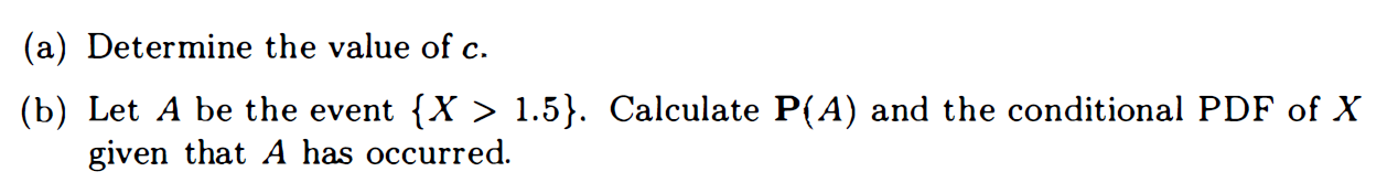 Solved The random variable X has the PDF fX(x)={cx−2,0, if | Chegg.com
