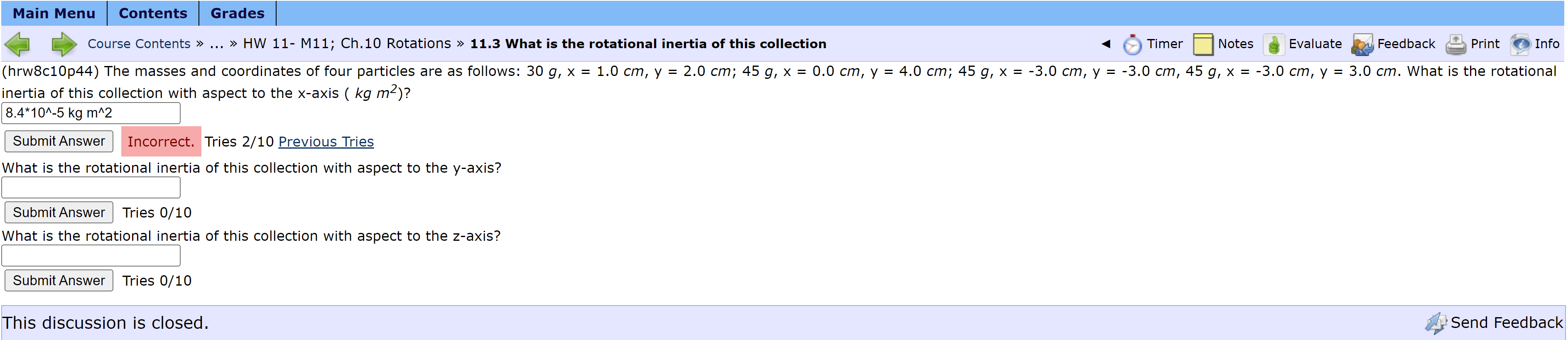 Solved inertia of this collection with aspect to the x-axis | Chegg.com