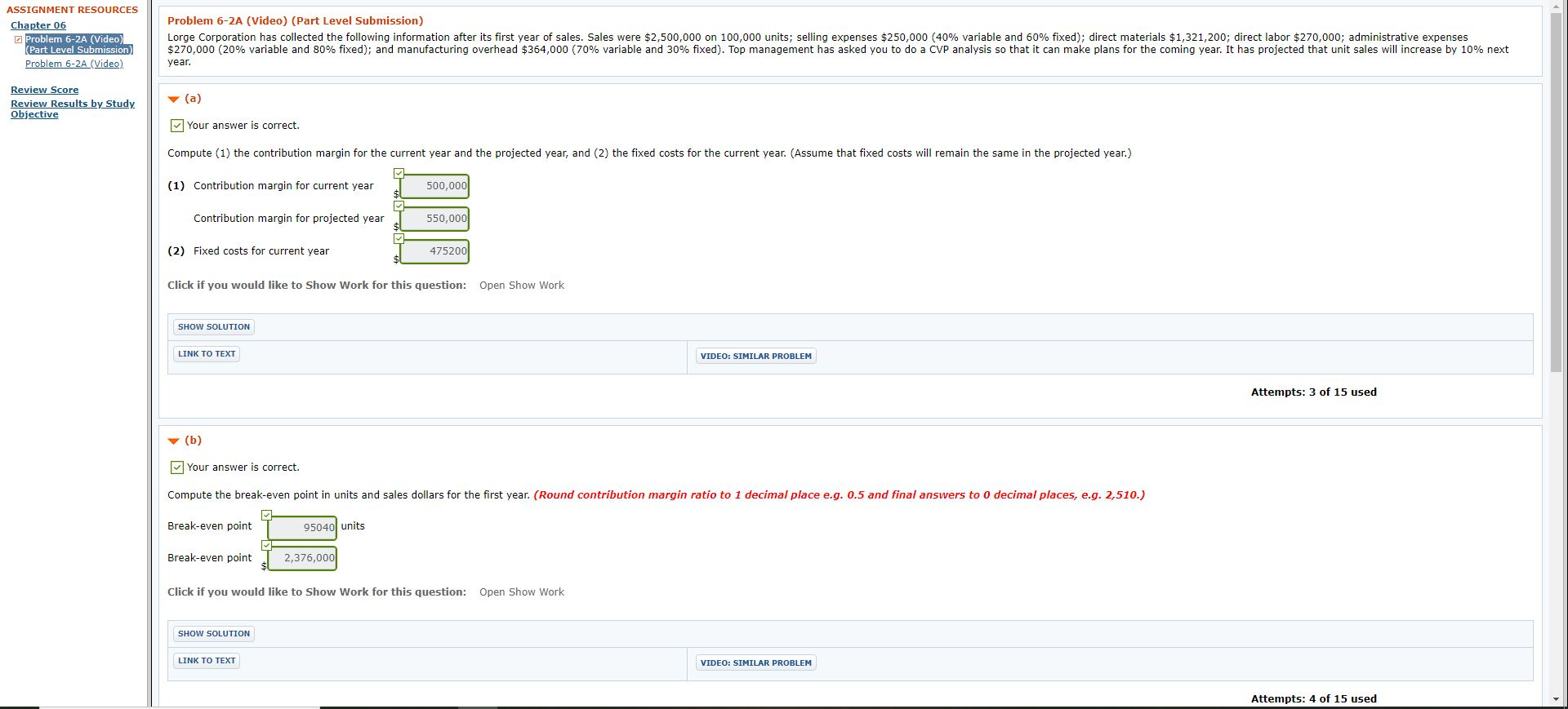 Solved ASSIGNMENT RESOURCES Chapter 06 Problem 6-2A (Video) | Chegg.com