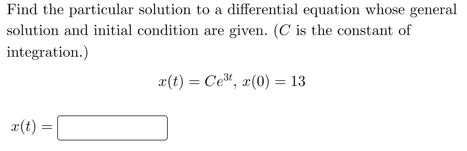 Solved Find the particular solution to a differential | Chegg.com