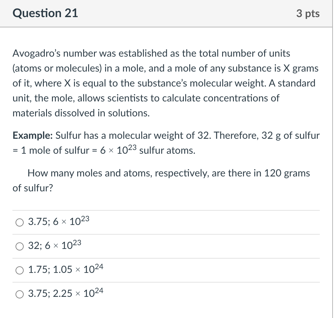Solved Avogadro's number was established as the total number | Chegg.com