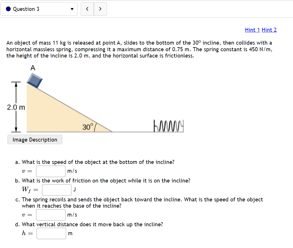 Solved An object of mass 11 kg is released at point A, | Chegg.com