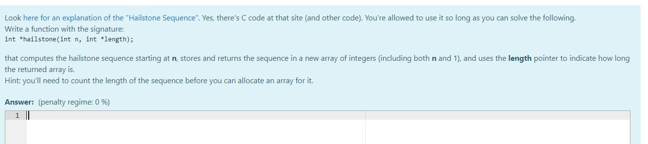 Solved Look here for an explanation of the "Hailstone | Chegg.com