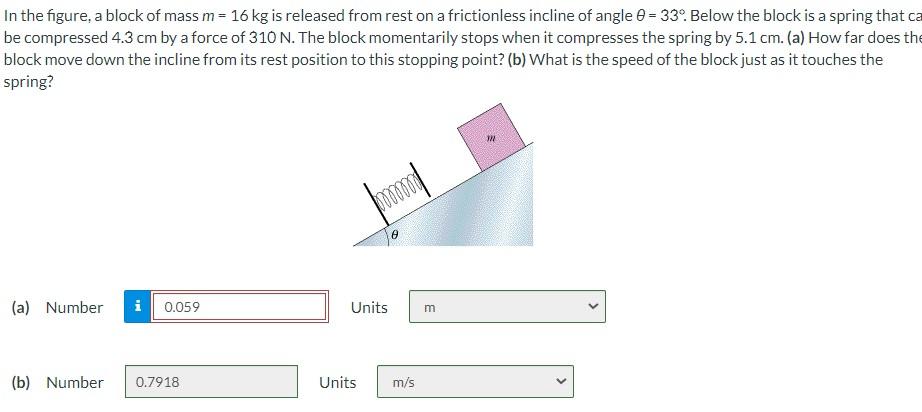 Solved In the figure, a block of mass m= 16 kg is released | Chegg.com
