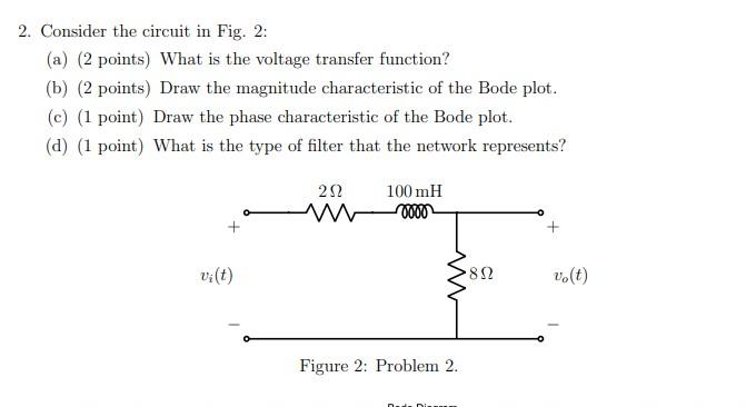 Solved 2. Consider the circuit in Fig. 2: (a) (2 points) | Chegg.com