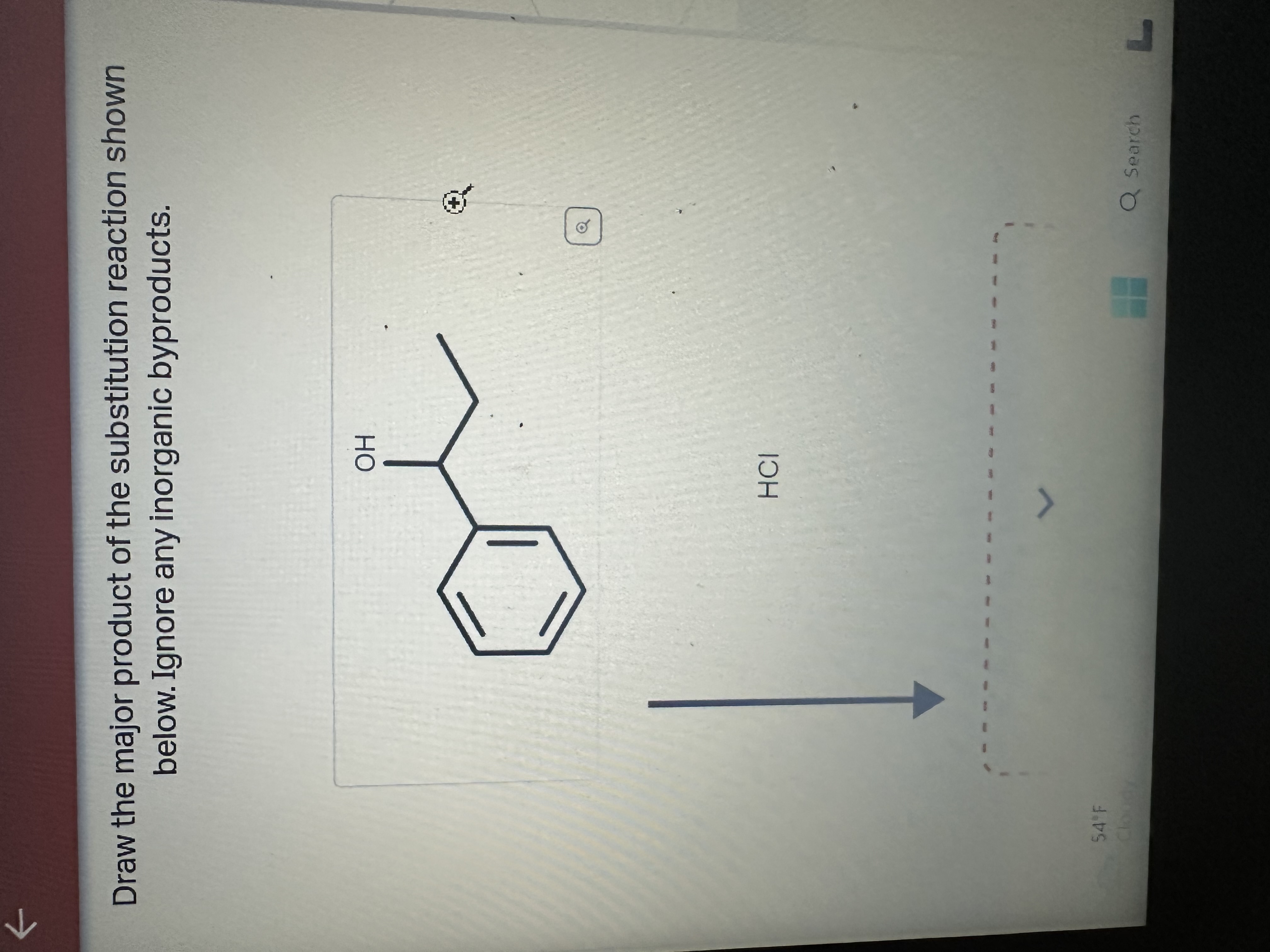 Solved Draw the major product of the substitution reaction | Chegg.com