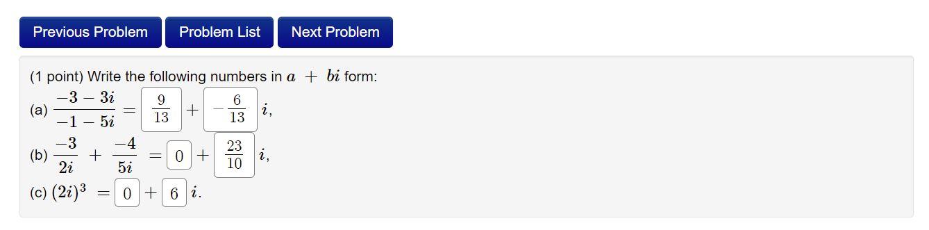 Solved Previous Problem Problem List Next Problem (1 point) | Chegg.com