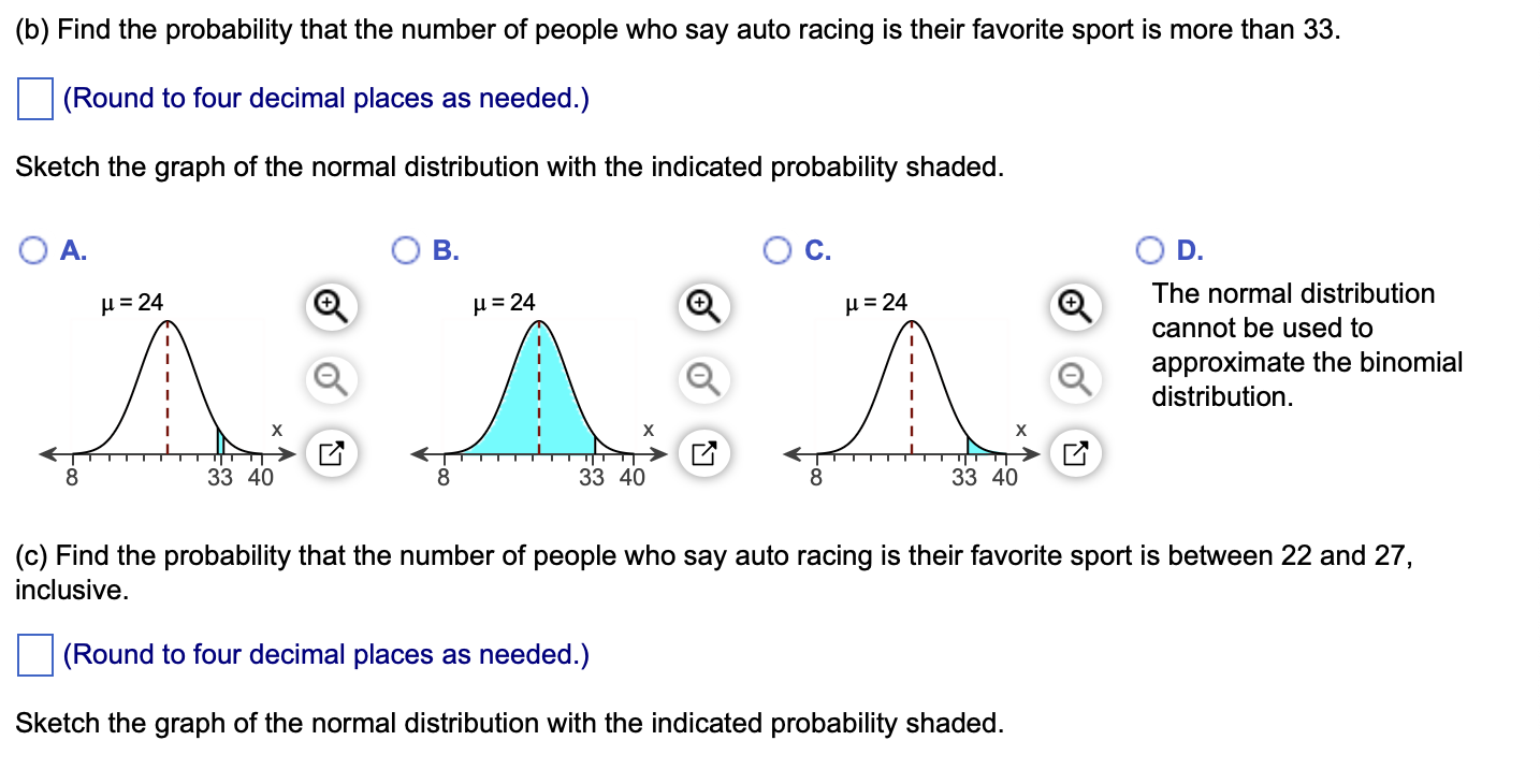 Solved Decide whether you can use the normal distribution to | Chegg.com