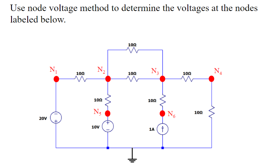 Solved Use node voltage method to determine the voltages at | Chegg.com