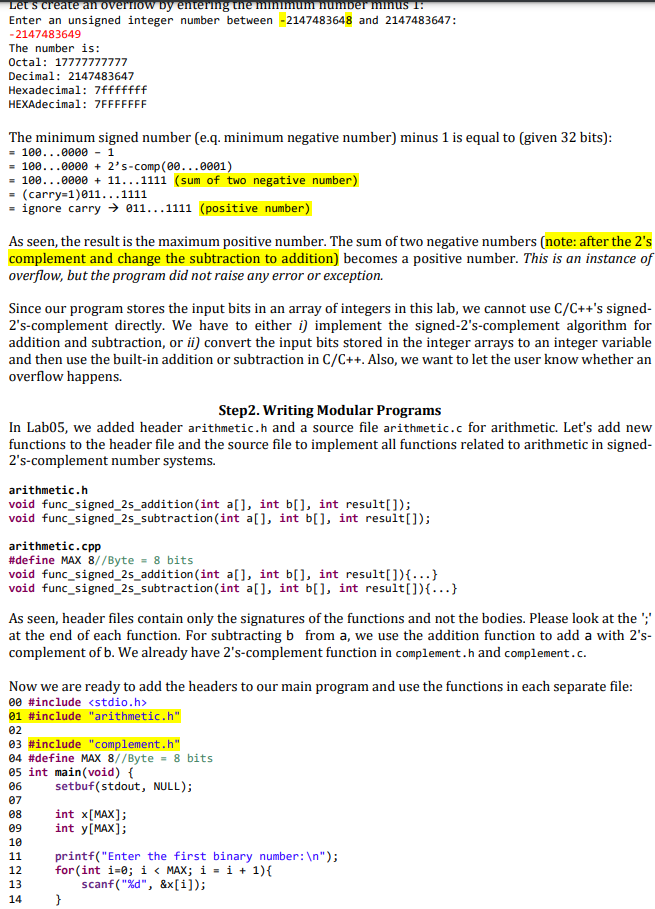 Solved In Lab05, we added header arithmetic.h and a source | Chegg.com